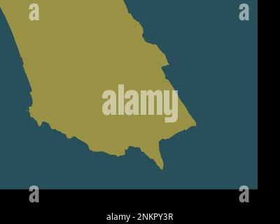 Shape of Kalutara, district of Sri Lanka, with its capital isolated on ...