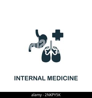 Internal medicine icon. Monochrome simple sign from medical speialist ...