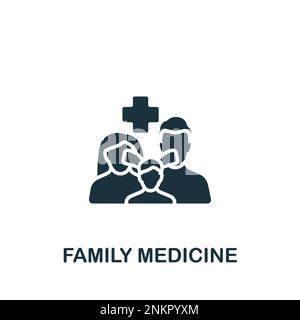 Family medicine icon. Monochrome simple sign from medical speialist ...