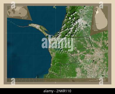 Mannar, district of Sri Lanka. High resolution satellite map Stock ...