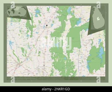 Matale, district of Sri Lanka. Open Street Map. Corner auxiliary ...