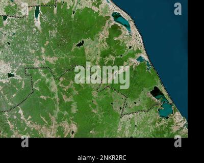 Mullaitivu, district of Sri Lanka. High resolution satellite map ...