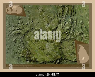 Nuwara Eliya, district of Sri Lanka. High resolution satellite map ...