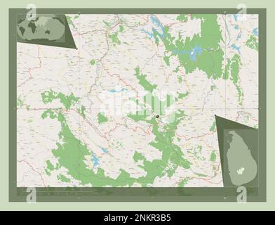 Nuwara Eliya, district of Sri Lanka. Open Street Map. Locations and ...