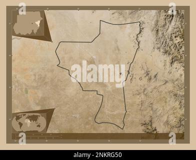 Kassala, state of Sudan. Low resolution satellite map Stock Photo - Alamy