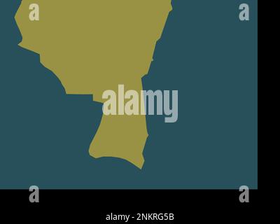 Shape of Kassala, state of Sudan, with its capital isolated on white ...