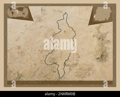 West Darfur, state of Sudan. Low resolution satellite map Stock Photo ...