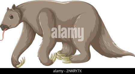 Ground sloth extinct animal vector illustration Stock Vector Image ...