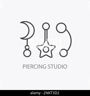 Piercing studio logo. Minimal Vector illustration Stock Vector Image ...