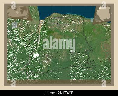 Nickerie, district of Suriname. High resolution satellite map Stock ...