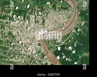 Paramaribo, district of Suriname. Low resolution satellite map ...
