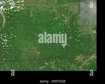 Saramacca, district of Suriname. High resolution satellite map ...