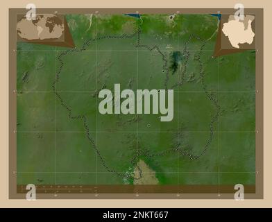 Sipaliwini, district of Suriname. Low resolution satellite map Stock ...
