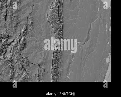 Lubombo, district of Eswatini. Bilevel elevation map with lakes and ...