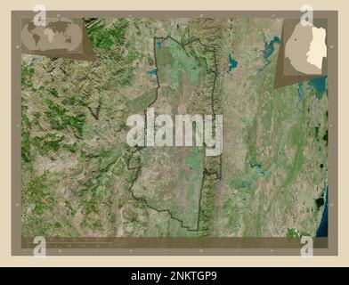 Lubombo, district of Eswatini. High resolution satellite map Stock ...
