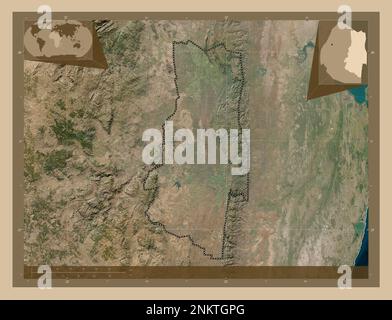 Lubombo, district of Eswatini. Low resolution satellite map. Locations ...