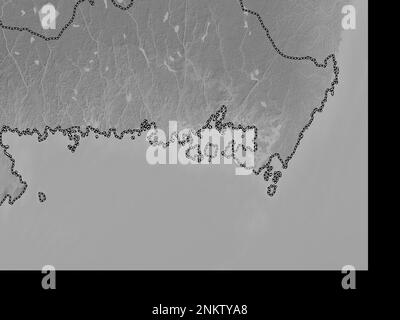 Blekinge, county of Sweden. Elevation map colored in wiki style with ...