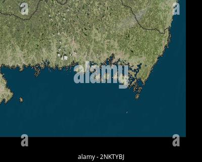 Blekinge, county of Sweden. High resolution satellite map. Corner ...