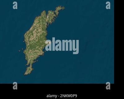 Gotland, county of Sweden. Low resolution satellite map. Locations and ...