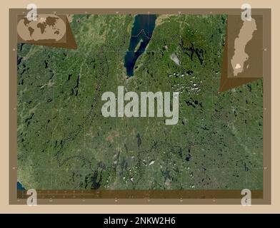 Jonkoping, county of Sweden. Low resolution satellite map. Locations ...