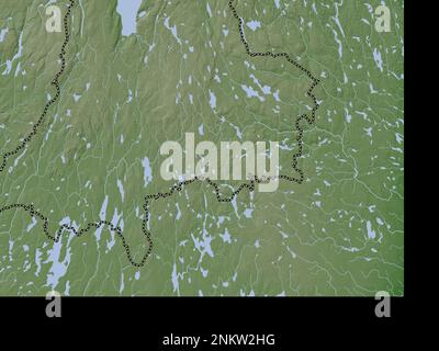 Jonkoping, county of Sweden. Colored elevation map with lakes and ...