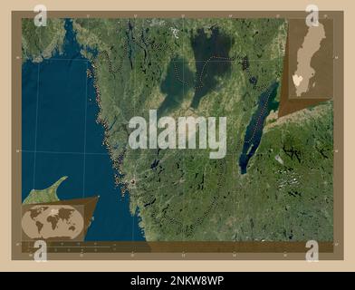 Vastra Gotaland, county of Sweden. Low resolution satellite map ...