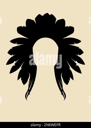 Tattoo art, portrait of american indian head over dark background Stock ...