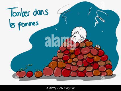 Illustration de l'expression idiomatique française tomber dans les ...