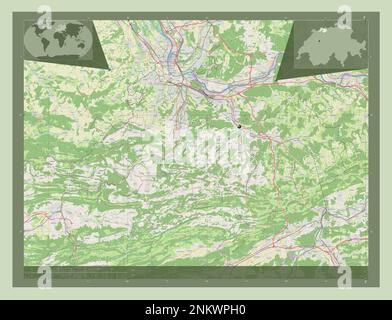 Basel-Landschaft, canton of Switzerland. Open Street Map. Locations and ...