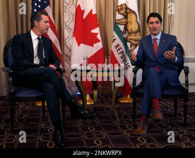 Lt. Gov. Gavin Newsom meets with Canada's Prime Minister Justin Trudeau ...