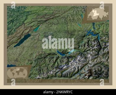 Bern, canton of Switzerland. High resolution satellite map Stock Photo ...