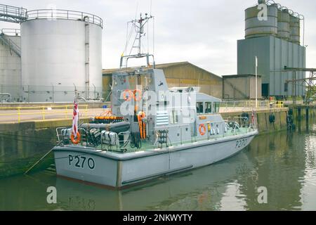 silloth docks fishery protection ship HMS Biter on the cumbria coast ...
