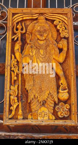 Lord Shiva wood carving . India Stock Photo - Alamy