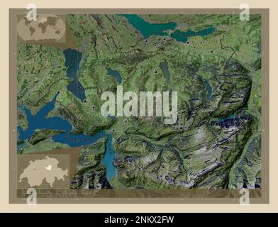 Schwyz, canton of Switzerland. High resolution satellite map Stock ...