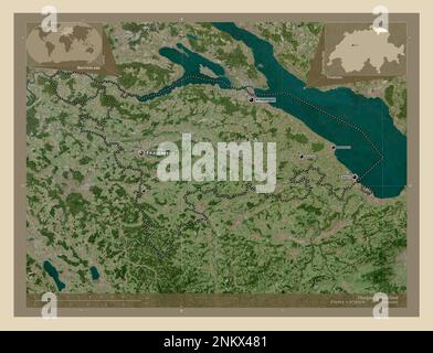 Thurgau, canton of Switzerland. High resolution satellite map Stock ...