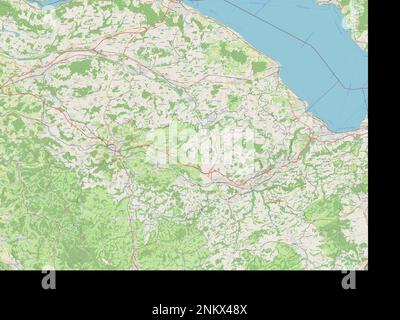 Thurgau, canton of Switzerland. Open Street Map. Locations and names of ...