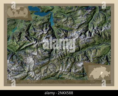 Uri, canton of Switzerland. High resolution satellite map Stock Photo ...