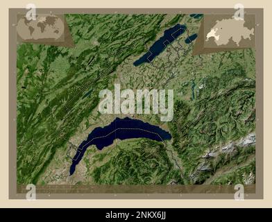 Vaud, canton of Switzerland. High resolution satellite map Stock Photo ...