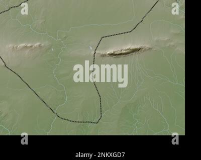 Al Hasakah, province of Syria. Colored elevation map with lakes and ...
