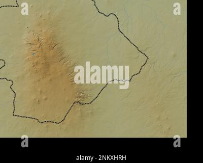 As Suwayda', province of Syria. Colored elevation map with lakes and ...