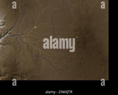 Dar`a, province of Syria. Colored elevation map with lakes and rivers ...