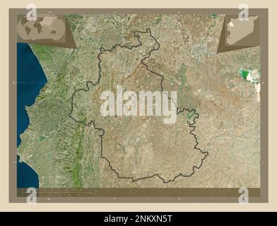 Idlib, province of Syria. High resolution satellite map. Locations and ...