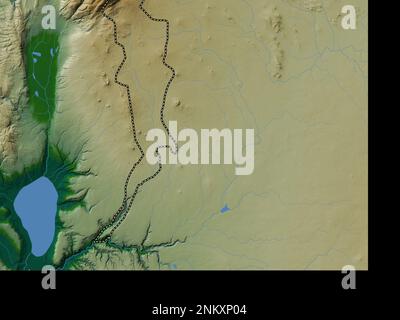 Quneitra, province of Syria. Elevation map colored in wiki style with ...