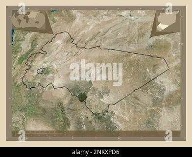 Rif Dimashq, province of Syria. High resolution satellite map ...