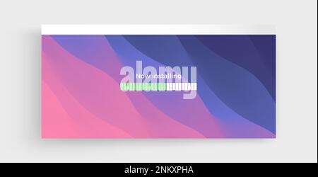 Loading process screen. Installing app or software. Progress loading bar. Abstract background ...