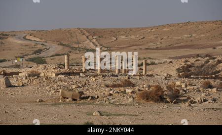 Remains of a Byzantine church at Nizana. Nabateans city at Negev desert ...