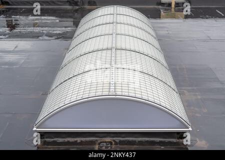 Barrel vault skylight screen fall protection guard installed on a ...