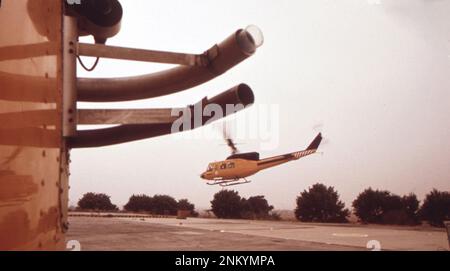 1970s United States: a helicopter with the Los Angeles Reactive ...