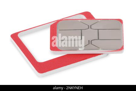 Multi SIM card on white background, top view Stock Photo - Alamy