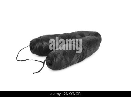 Rolls of natural organic dental floss on white background Stock Photo ...